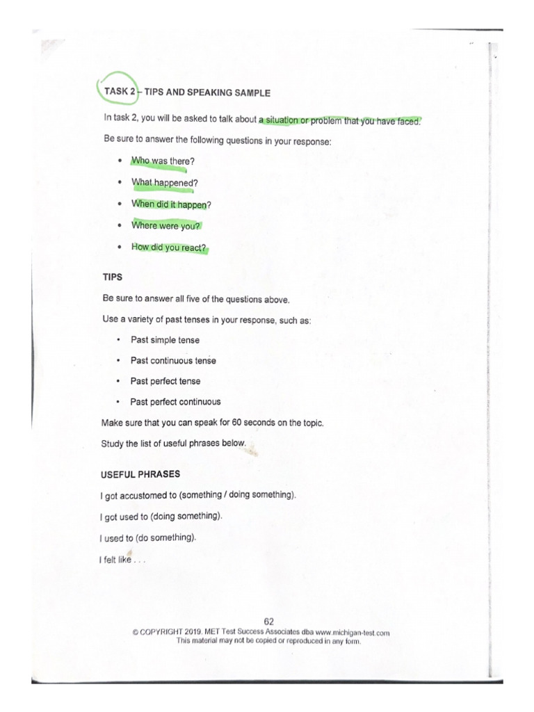 Task 2 - Tips and Speaking Sample | PDF