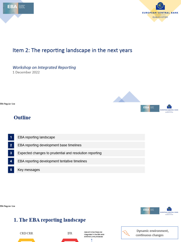Item 7 - The Reporting Landscape in The Next Years - EBA | PDF ...