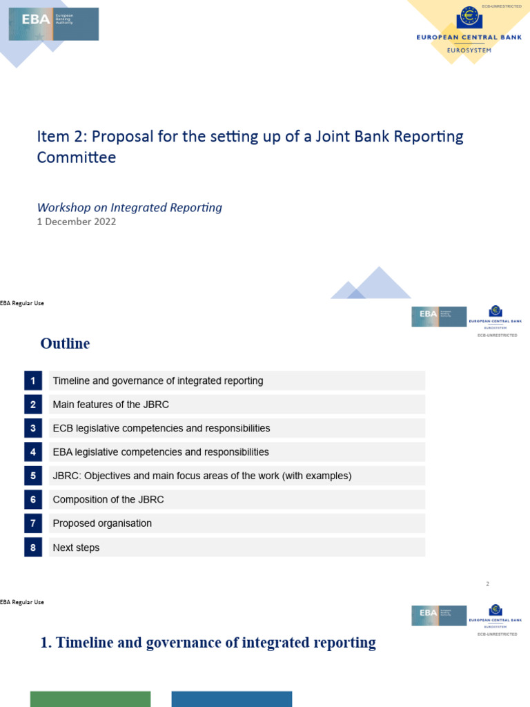 Joint Bank Reporting Committee Setup Proposal | PDF