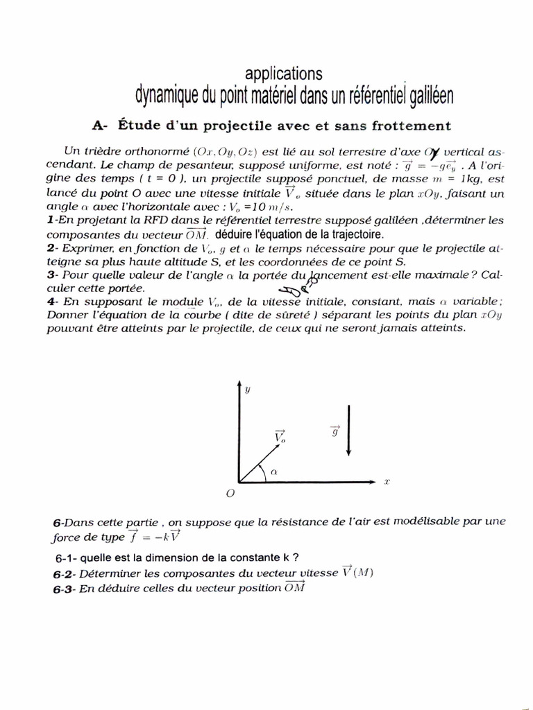 TD Dynamique Mpsi 1 | PDF