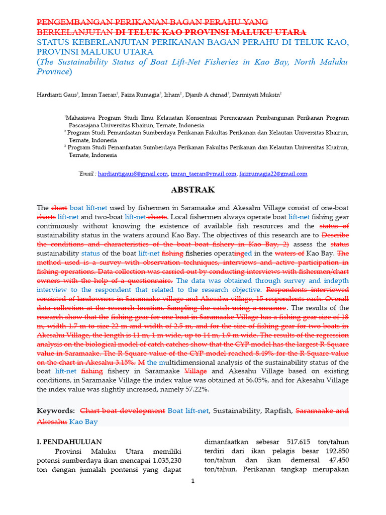Keberlanjutan Perikanan Bagan Perahu Kao | PDF | Rekreasi Luar Ruangan ...