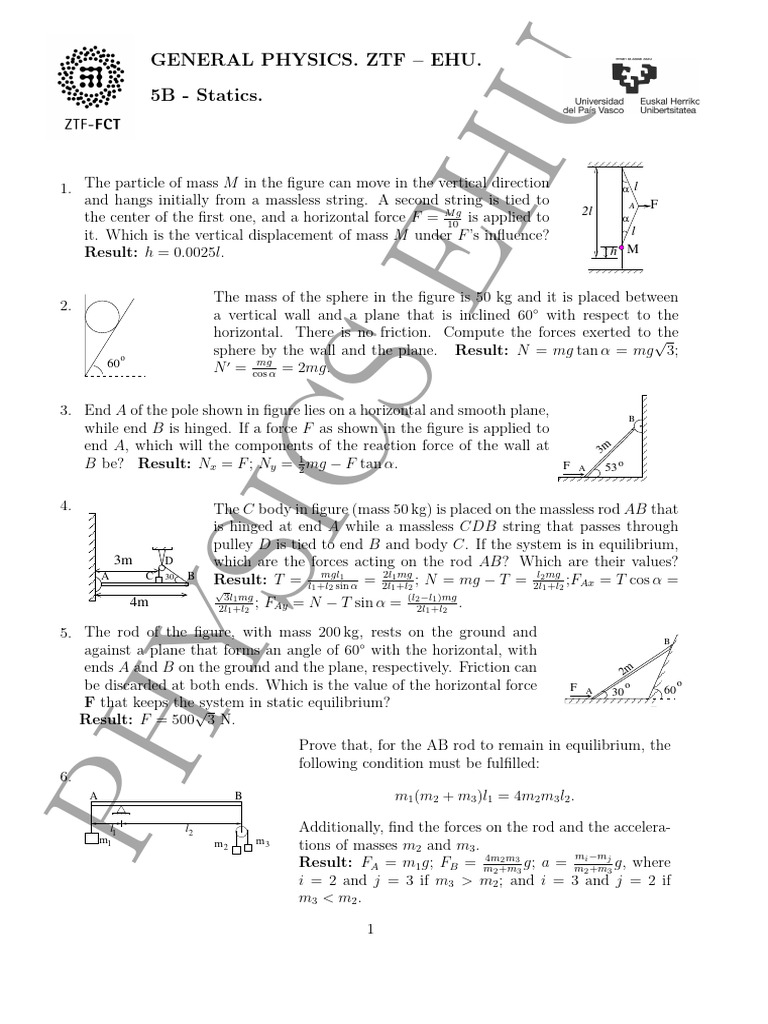 05B Statics Exercises | PDF