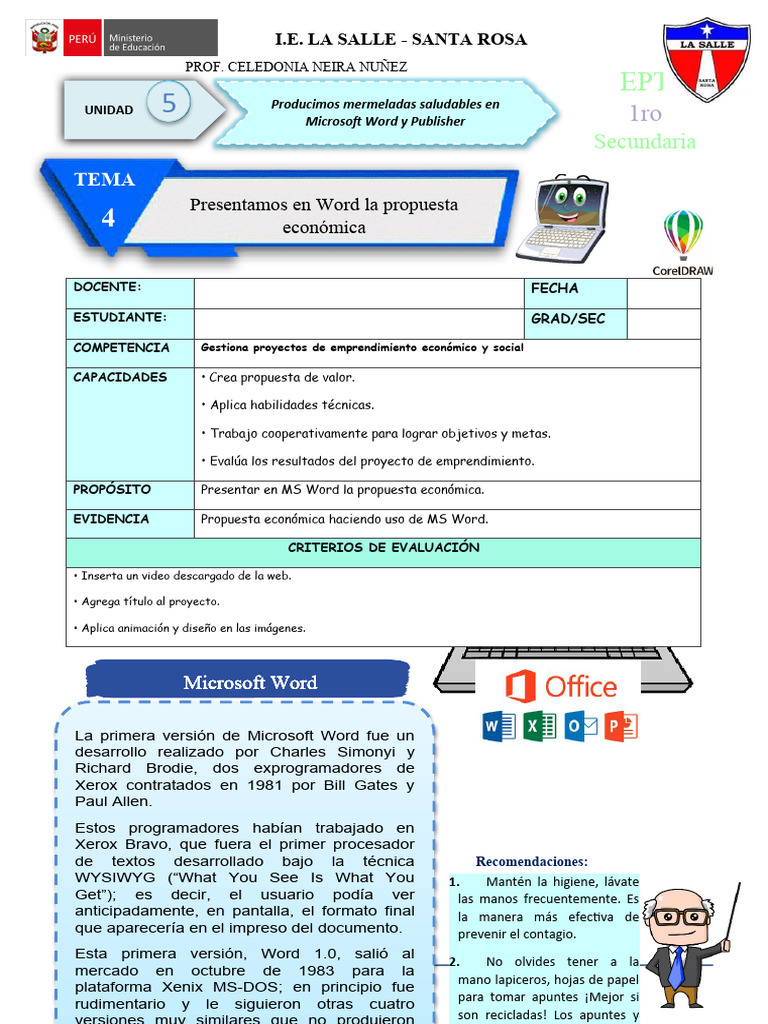 Ficha de Actividad Ept 1°-Semana 4-2 | PDF