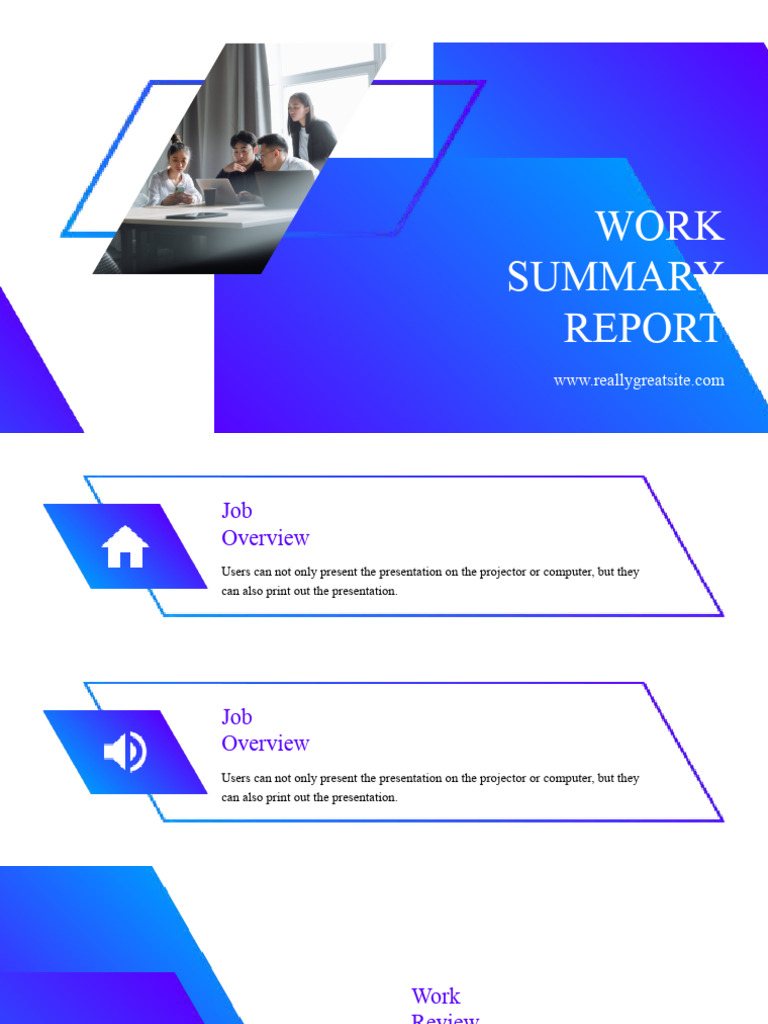 Blue Modern Work Summary Report Presentation Template | PDF | Computing ...