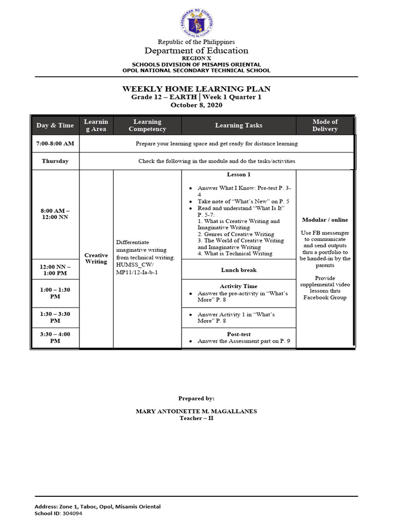 Creative Writing LP Week 1 | PDF