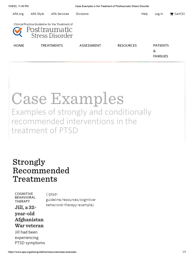 Case Examples in The Treatment of Posttraumatic Stress Disorder | PDF ...