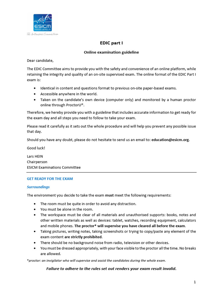 EDIC-Part-I Candidates Guideline 2022 | PDF