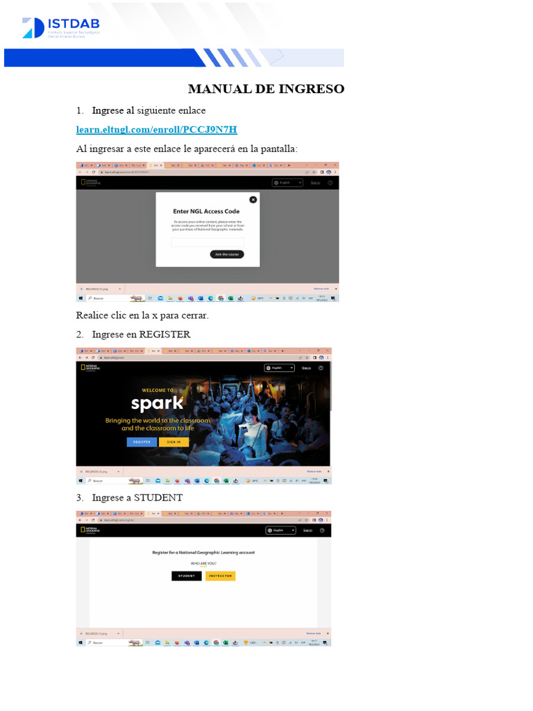 Manual de Ingreso A La Plataforma | PDF