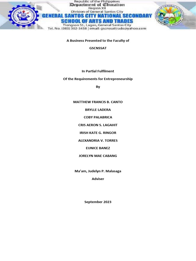 Entrep 10 Amoroto Group 3 | PDF | Swot Analysis | Hamburgers