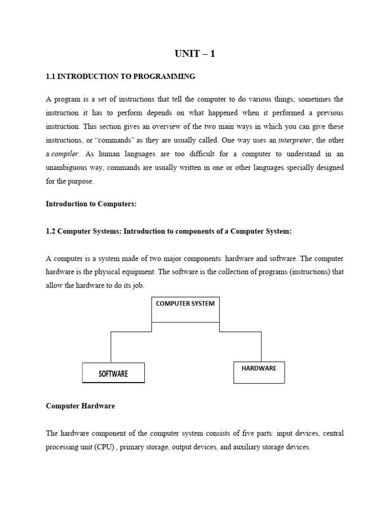 Unit-1 PPS | PDF | Computer Data Storage | Random Access Memory