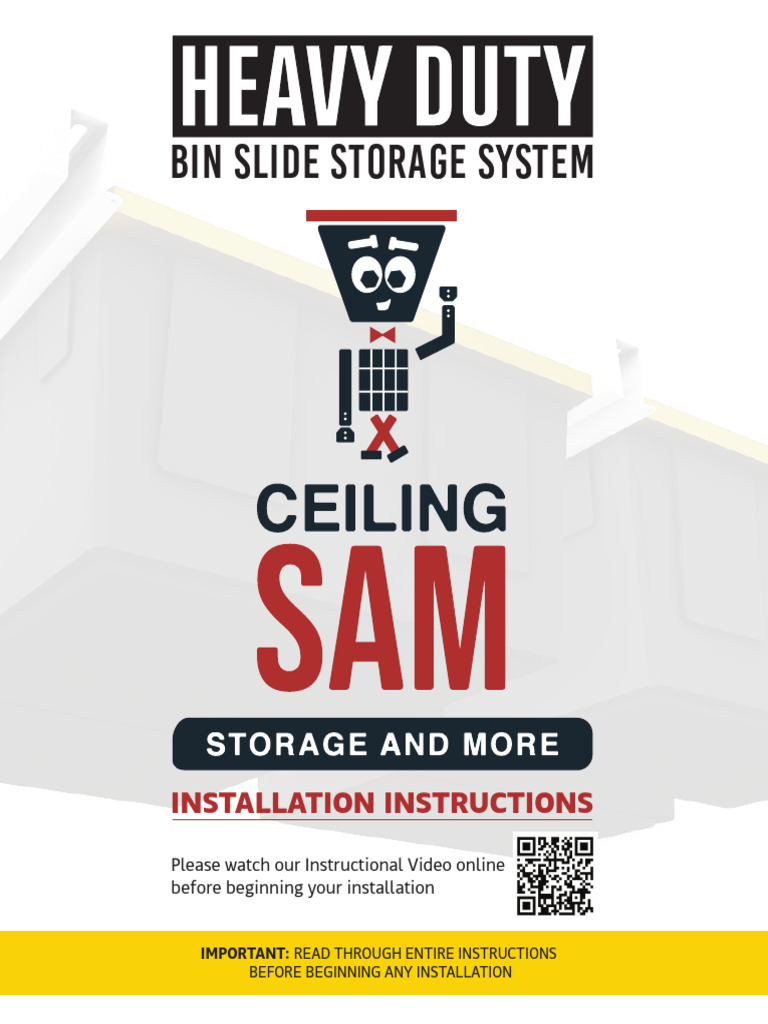 Bin Slide Ceiling Storage Installation Guide | PDF | Home & Garden ...