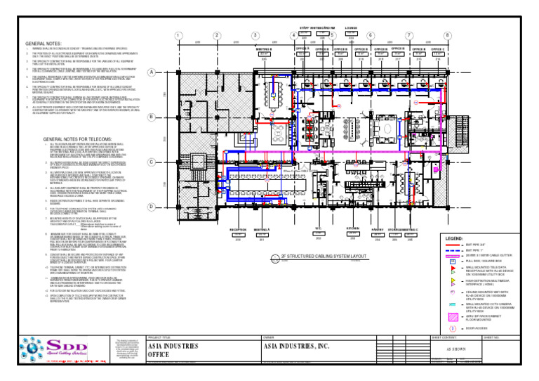 Ec 01 2F Structured Cabling System Layout | PDF