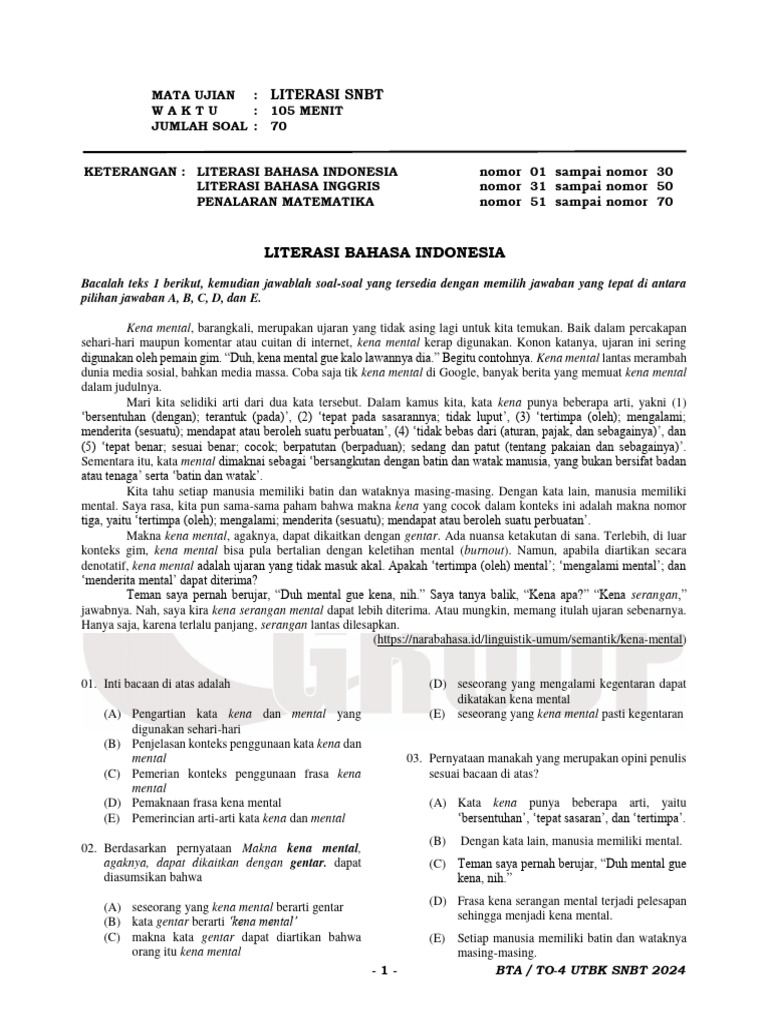 To-4 Literasi SNBT | PDF