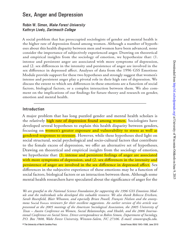 X Anger And Depression Pdf