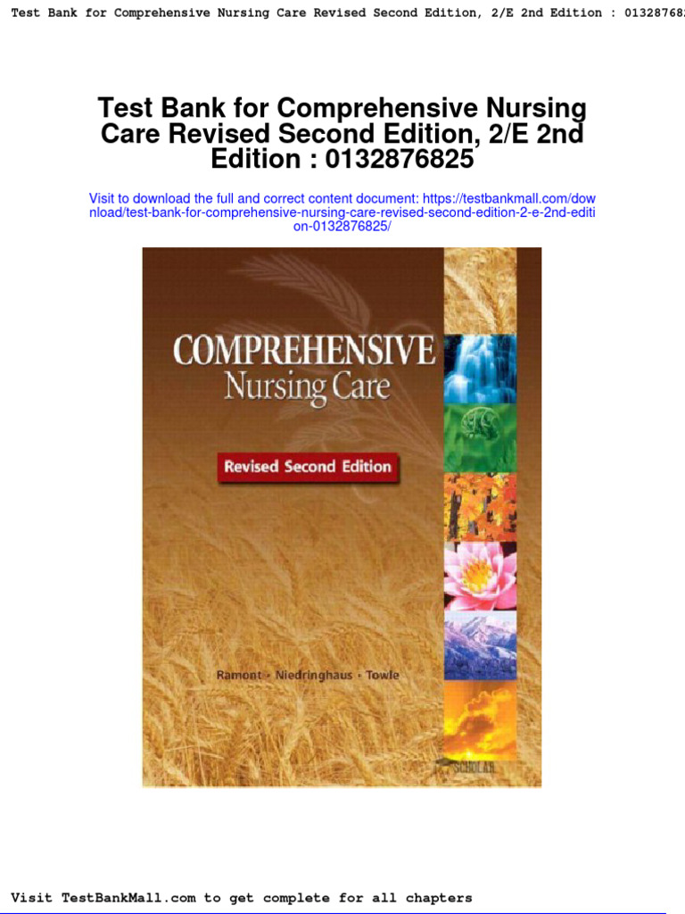 Test Bank For Comprehensive Nursing Care Revised Second Edition 2 e 2nd ...