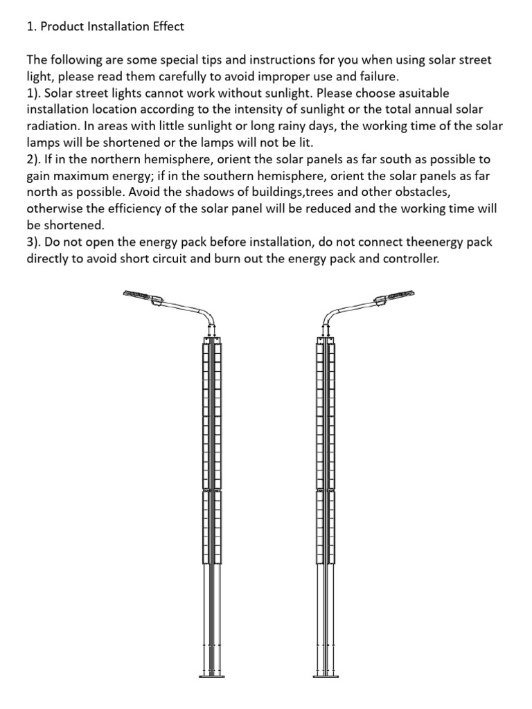 Solar Street Light Installation Guide | PDF