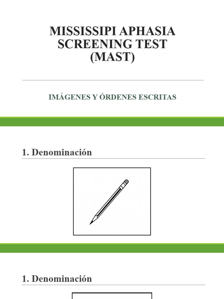 Prueba de Screening de Afasia MAST | PDF