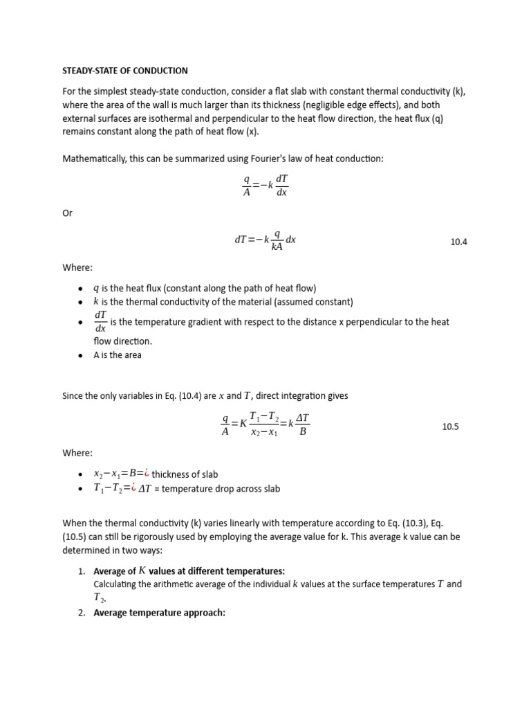 Steady State of Conduction | PDF | Thermal Conduction | Heat Transfer