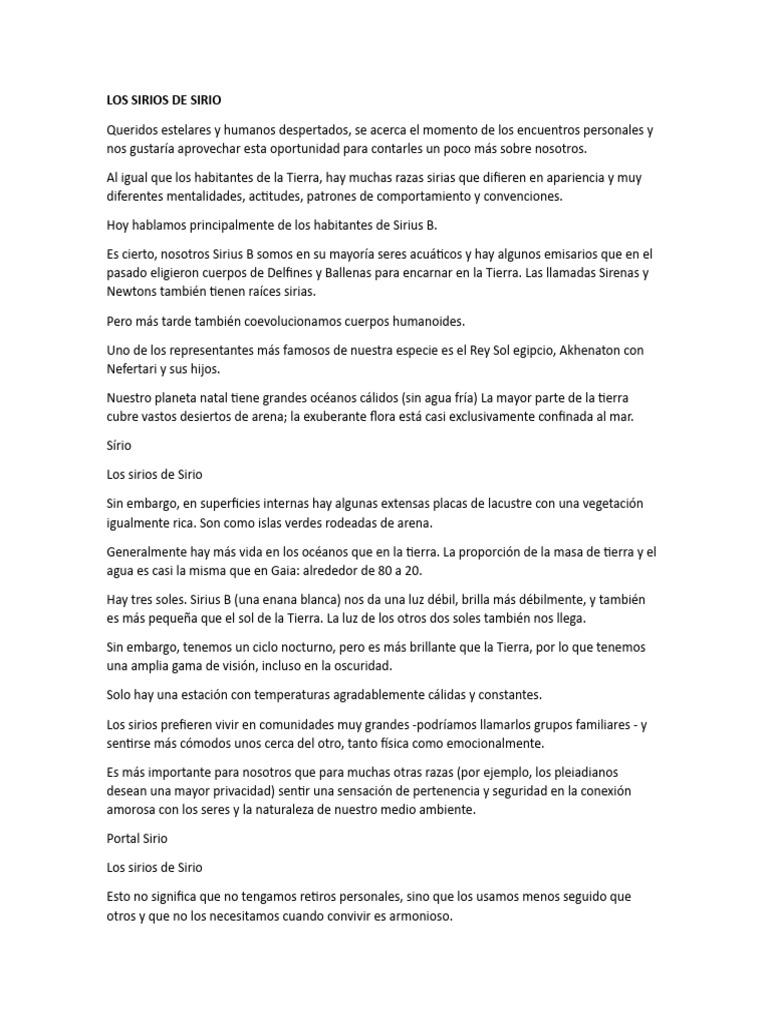 Conociendo a los Sirios de Sirius B | PDF | Estudios de idiomas extranjeros