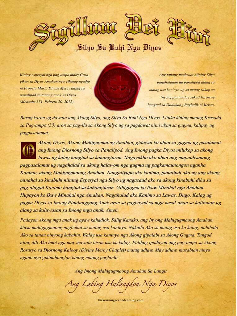 Silyo Sa Buhi Nga Dios | PDF