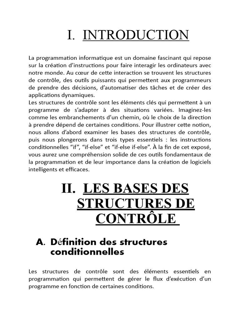 Structure de Controle | PDF Structure de Controle | PDF