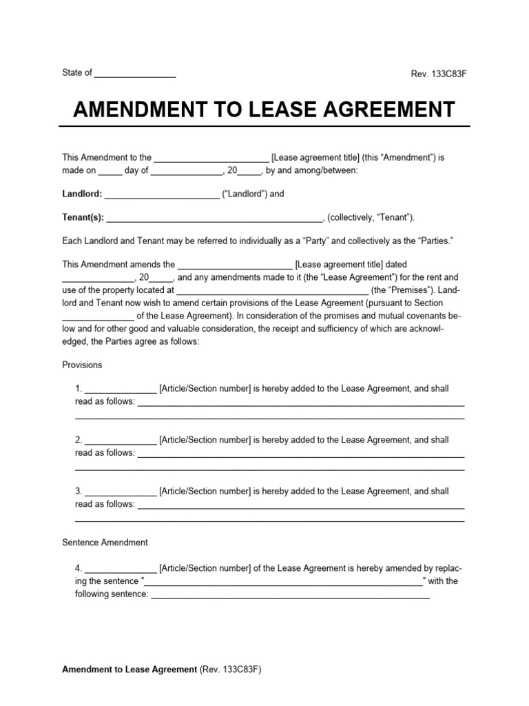 Lease Amendment Agreement | PDF | Leasehold Estate | Landlord