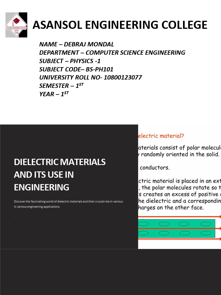 Deraj Mondal - Csec | PDF | Dielectric | Electrical Breakdown Deraj Mondal - Csec | PDF | Dielectric | Electrical Breakdown