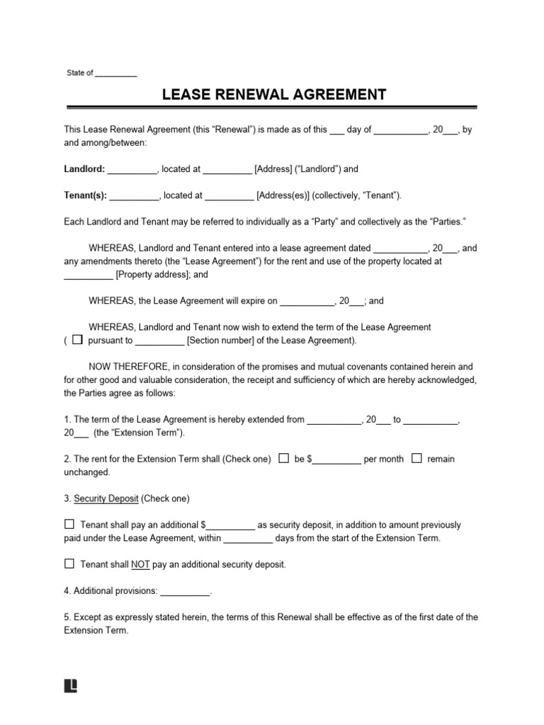 Lease Renewal Agreement | Download Free PDF | Lease | Leasehold Estate