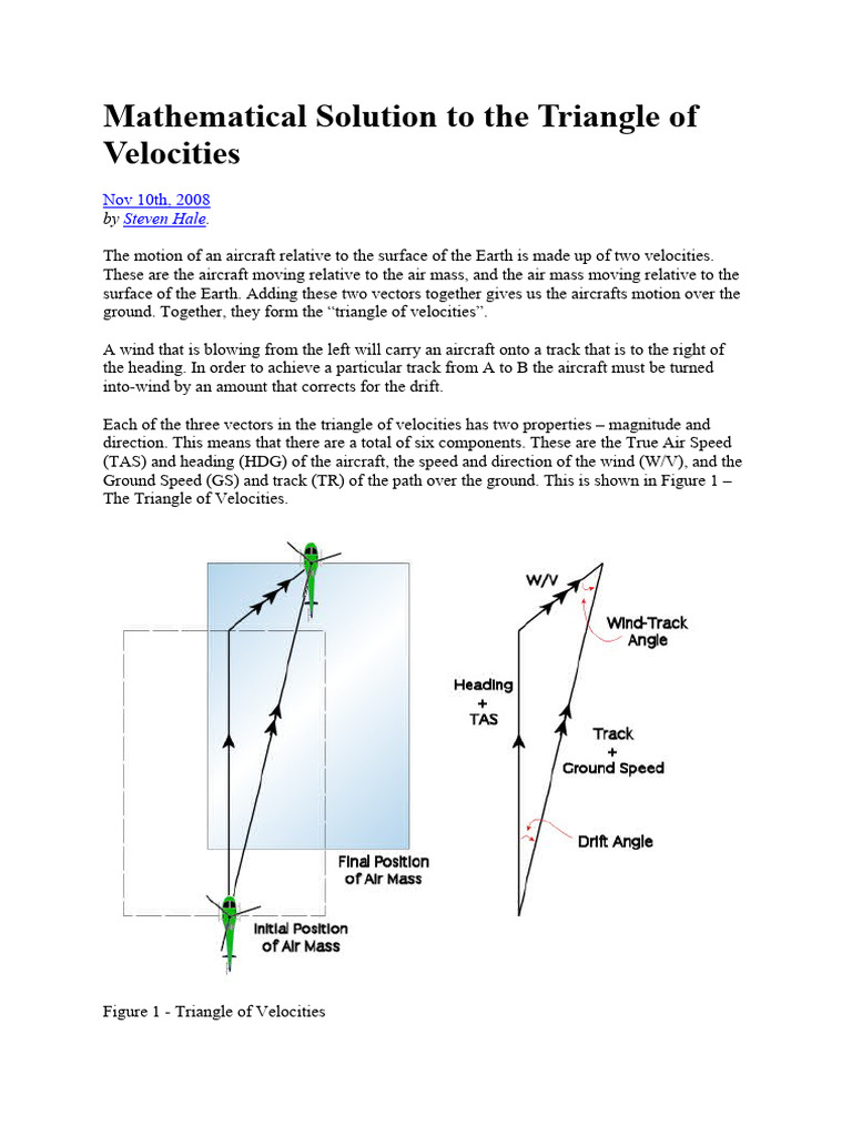 Mathematical Solution To The Triangle of Velocities | PDF | Teaching ...