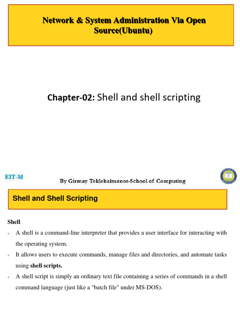 Slide 03 3 Shell Script | PDF | Control Flow | Command Line Interface Slide 03 3 Shell Script | PDF | Control Flow | Command Line Interface