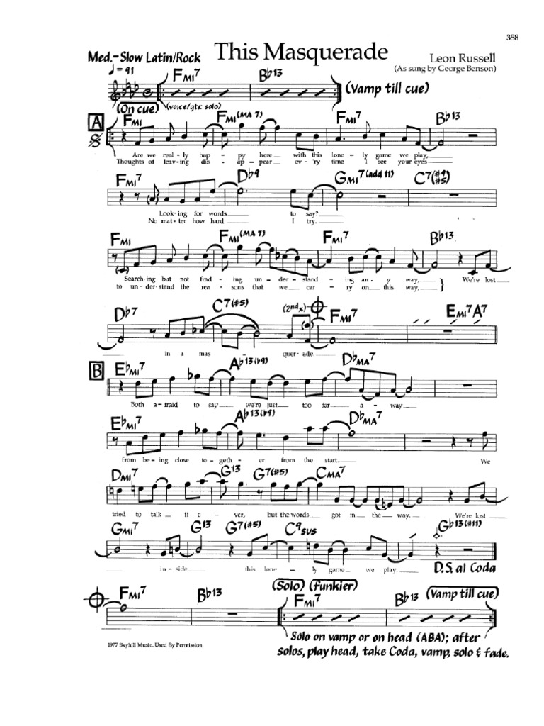 This Masquerade | PDF