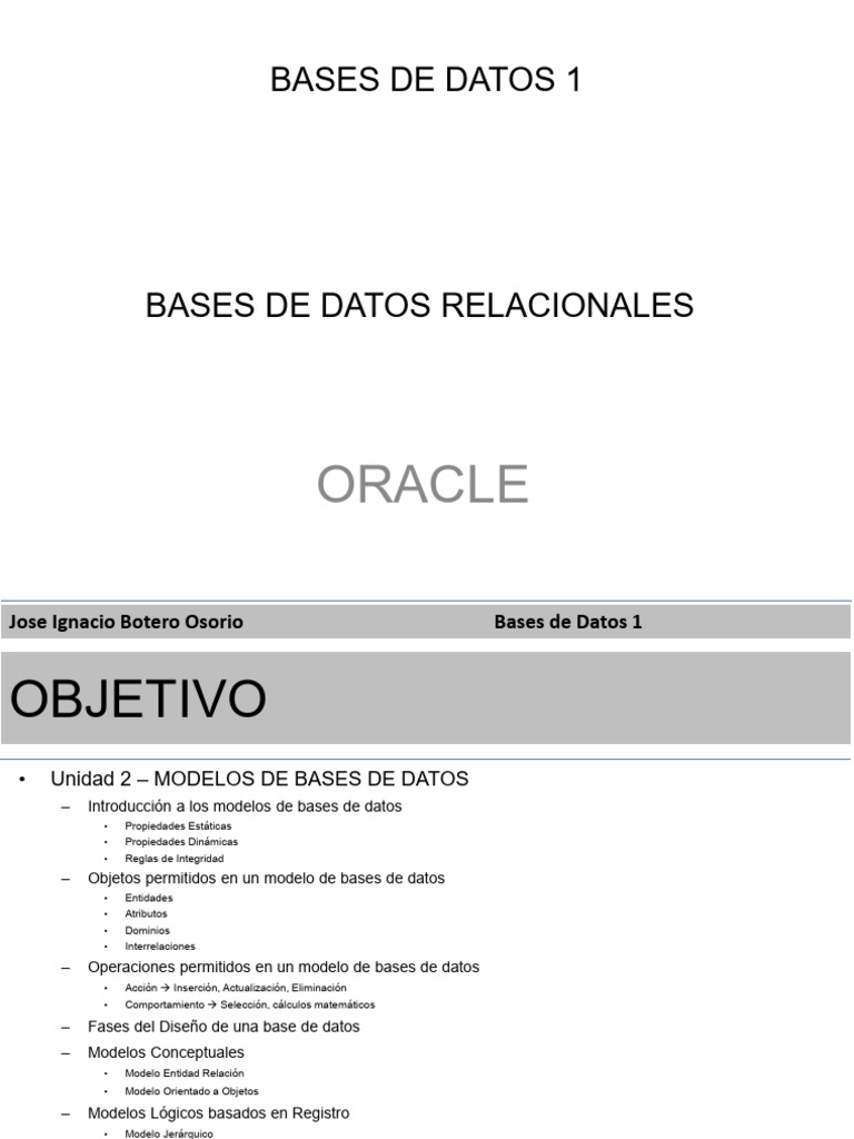 Sesion2 - Unidad 2-Modelos de Bases de Datos | PDF