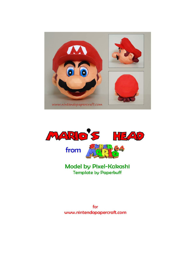 Mario Head 15cm Unlined A4 | PDF