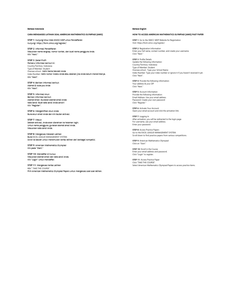 Access AMO Practice Papers Guide | PDF