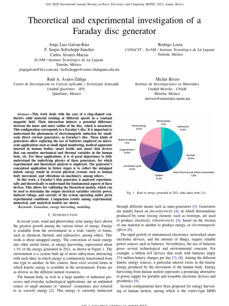 Faraday Disc Generator Analysis | PDF | Computers | Technology ...