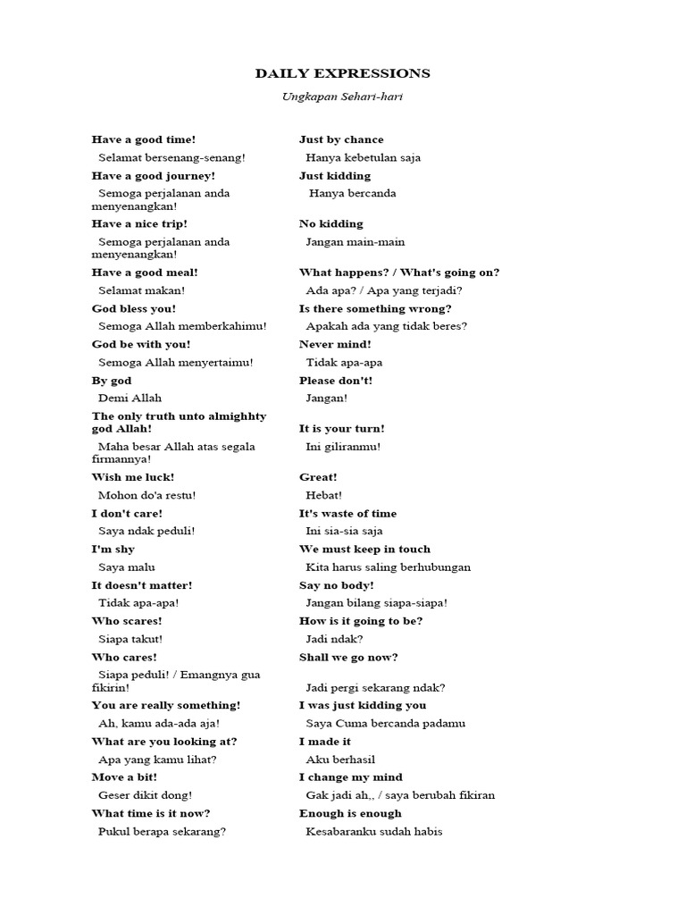 Daily Expressions | PDF