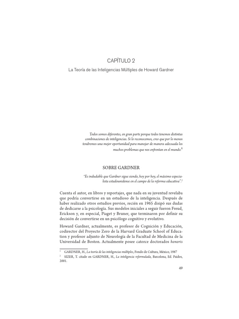 Bleichmar, Gardner y Piaget - CAP 2 | PDF | Inteligencia | Mente