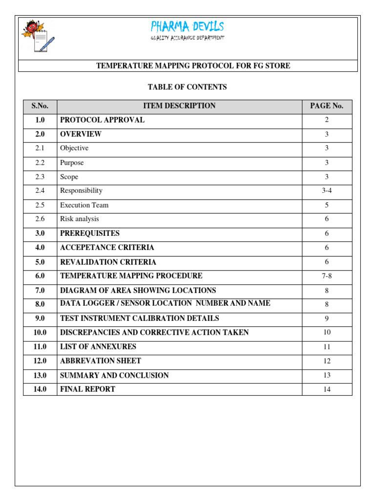 Temperature Mapping For FG Store | PDF