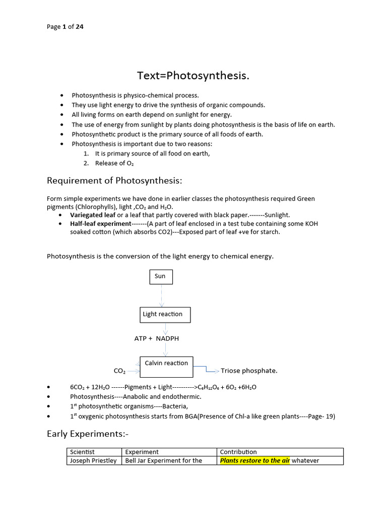 Text Photosynthesis | PDF