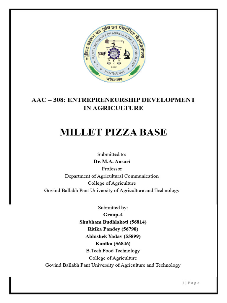 Millet Based Pizza Base | PDF