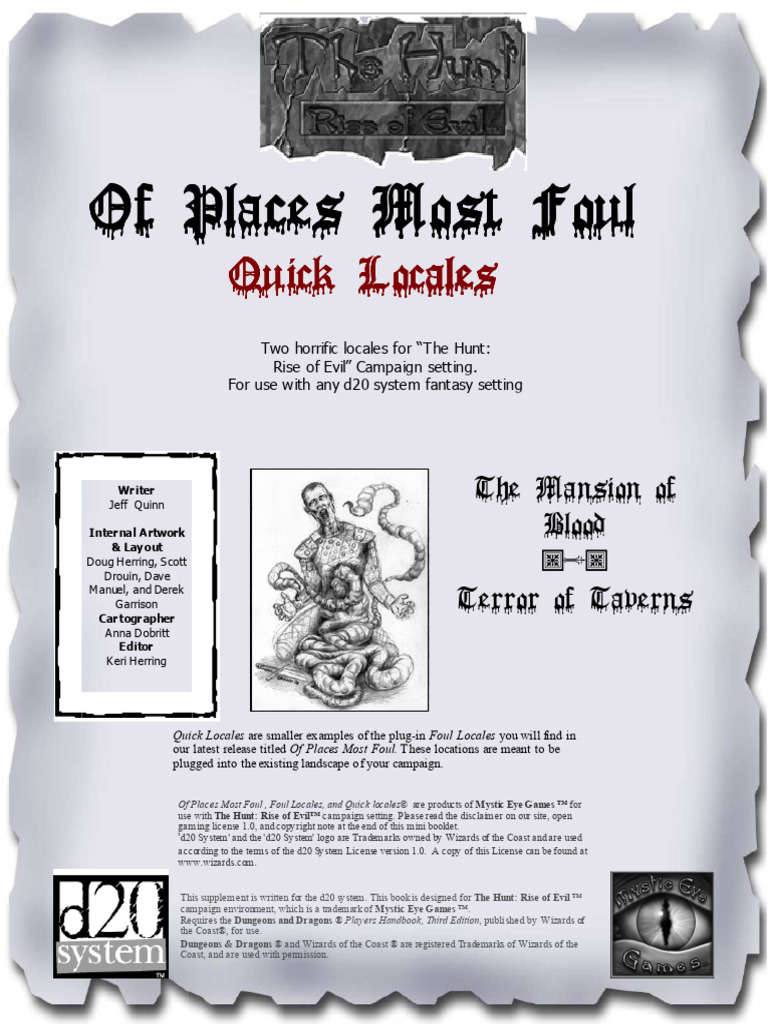The Hunt Rise of Evil of Places Most Foul | PDF