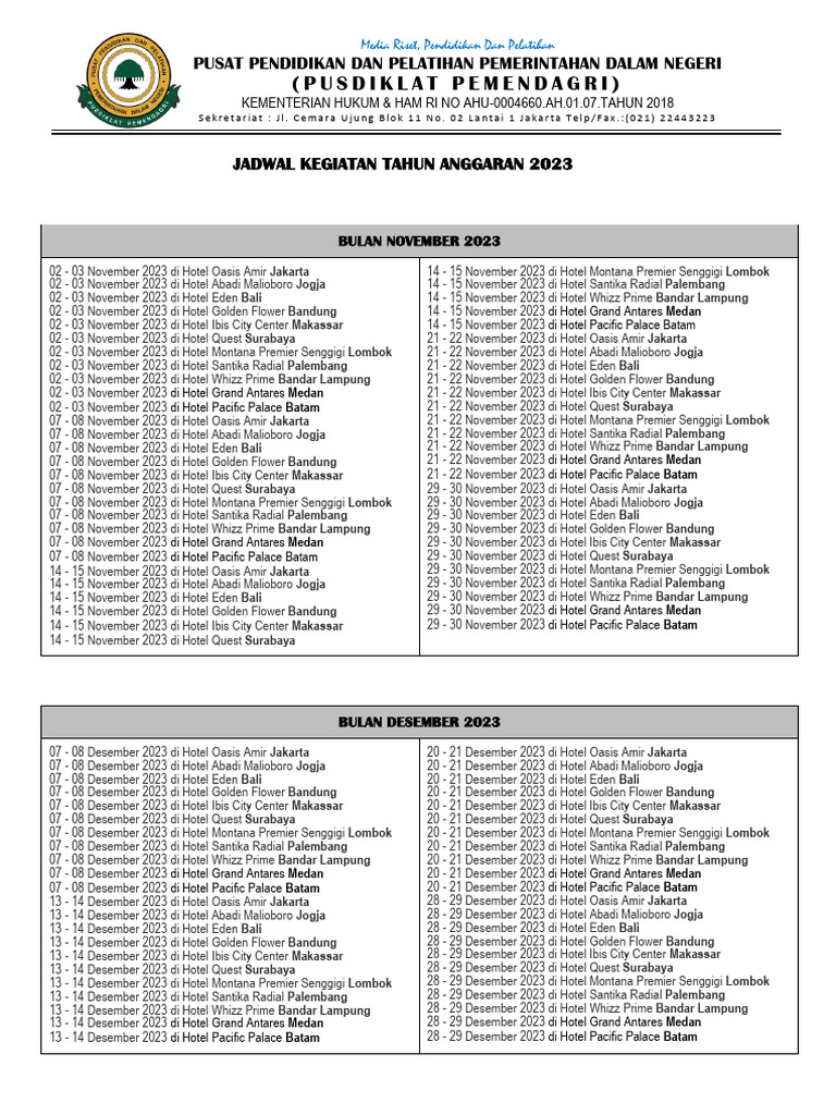 Jadwal PP 2023 | PDF