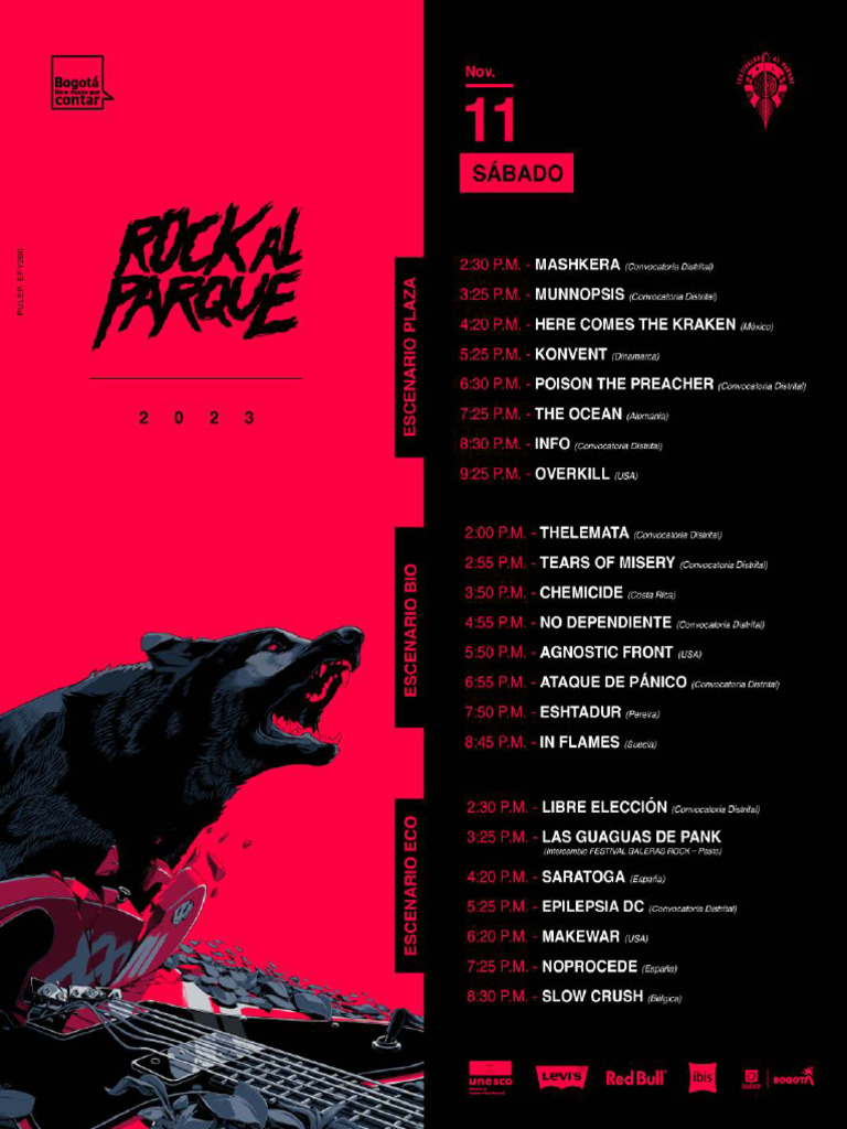 Programacion Rock Al Parque 2023 | PDF