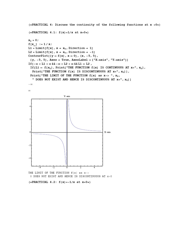 Practical 4 Continuity at X 0 | PDF | Teaching Methods & Materials