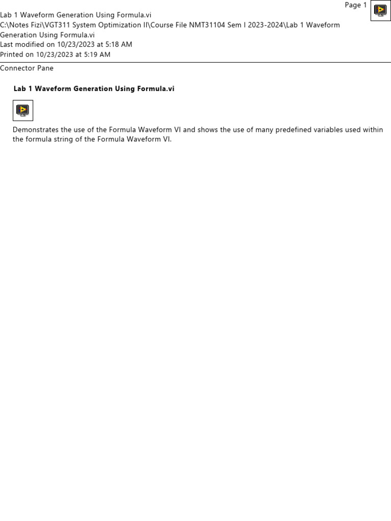 Labview Signal Generation By Using Formula Pdf