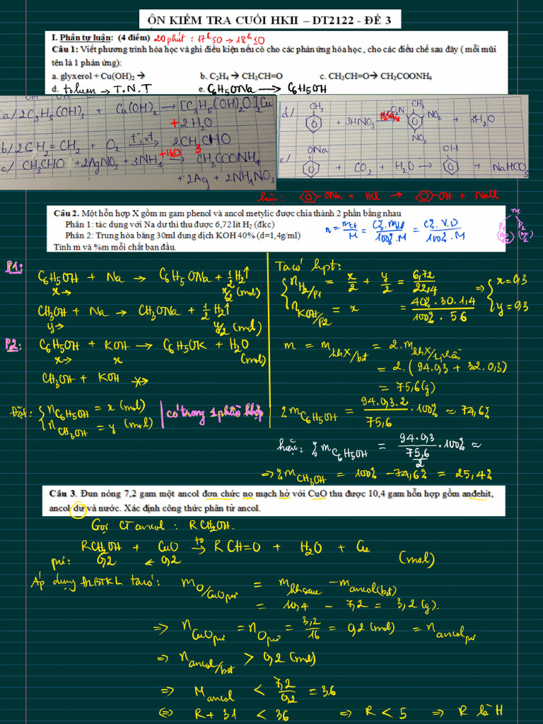 SỬA ĐỀ ÔN HKII - ĐỀ 3- H11-3.5 | PDF