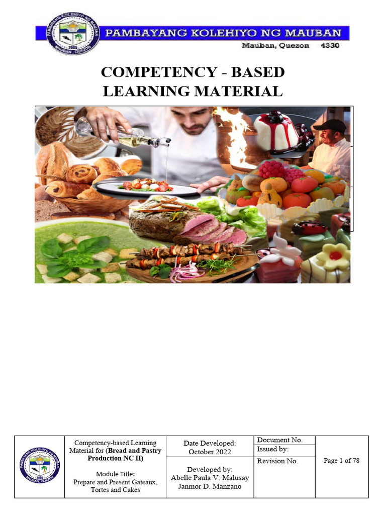 CBLM-Bread and Pastry - Core 3 | PDF