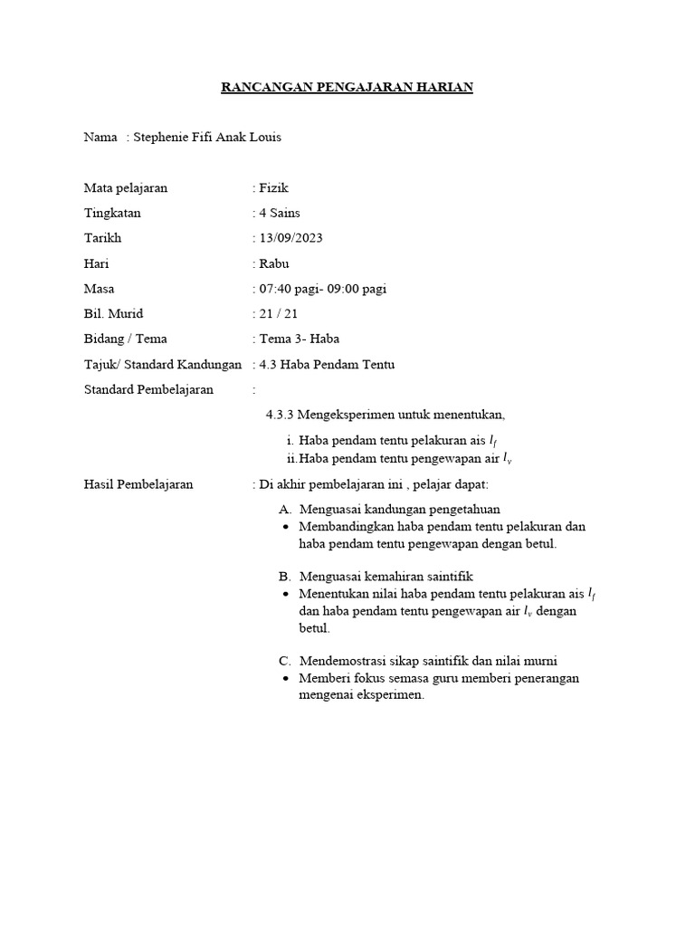 RPH 4.3 Experimen | PDF