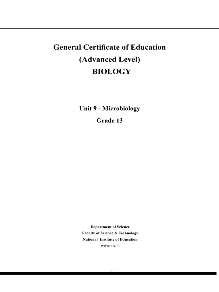 Grade 13 Biology Unit 9: Microbiology | PDF | Sterilization ...