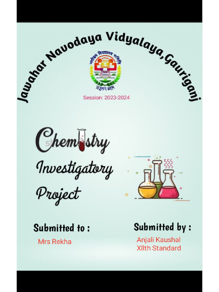 Chemistry Investigatory Project.... | PDF